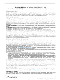 Informativa Privacy Del Servizio PosteID Abilitato A SPID