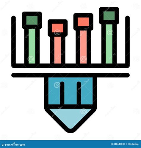 Pencil Drawing Statistical Bar Chart With Color Sections Stock Illustration Illustration Of