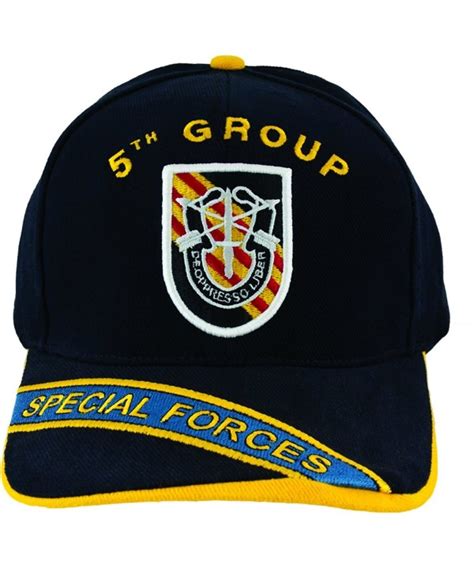 5th Special Forces Group Flash With Sf Unit Crest Hat With Embroidered