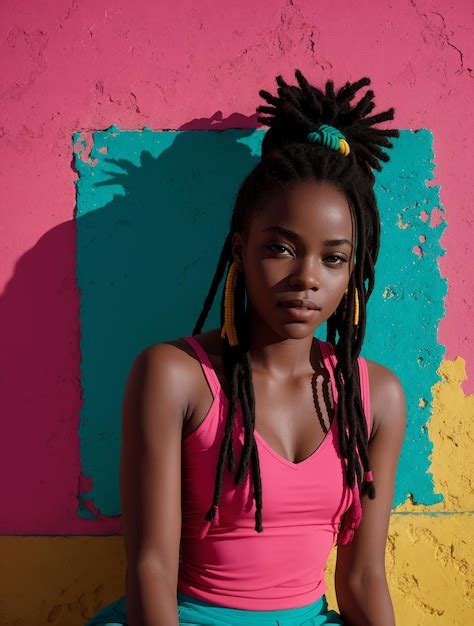 Premium Ai Image Portrait Of Afro American Girl With Dreadlocks