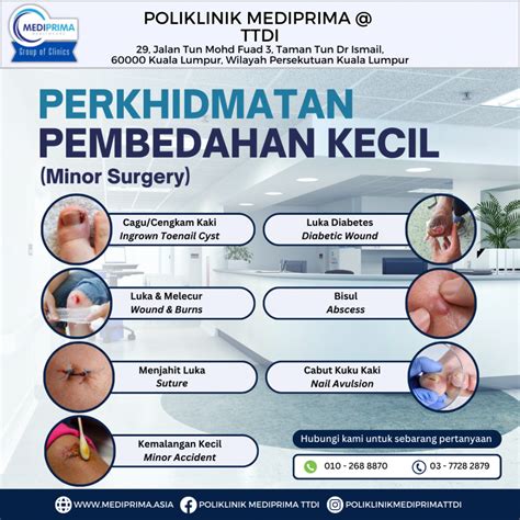 Perkhidmatan Pembedahan Kecil Minor Surgery Poliklinik Mediprima