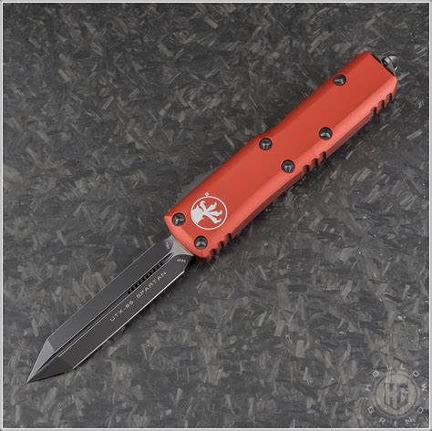 Microtech Knives Red Utx 85 Spartan Automatic Otf Da Knife 3in Black