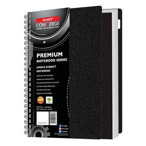Luxor Premium A5 Spiral Notebook Single Subject Single Line 160