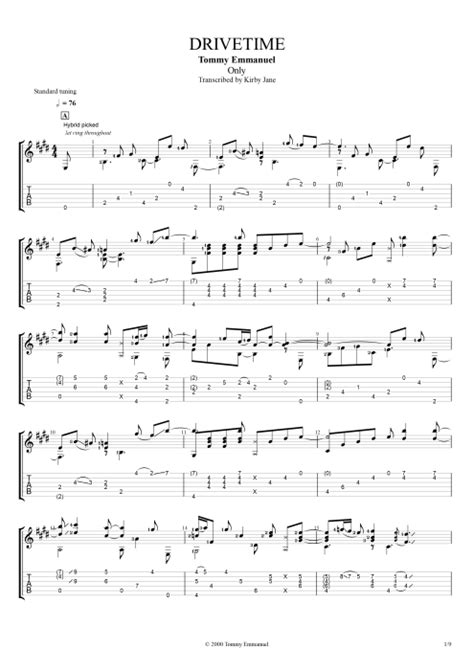 Drivetime Tab By Tommy Emmanuel Guitar Pro Full Score Mysongbook