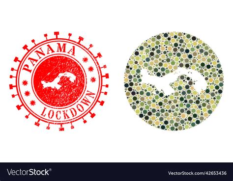 Lockdown Scratched Badge And Coronavirus Mosaic Vector Image