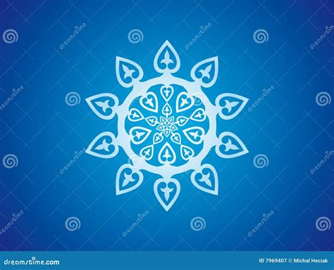 Snowflake Ornament Blue Rosette Stock Illustration Illustration Of