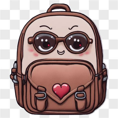 Download Cute Cartoon Backpack With Glasses Cartoons Online Creative