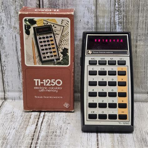 Vintage Texas Instruments Ti 1250 Electronic Calculator In Box Tested Ebay