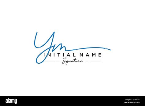 Ym Signature Logo Template Vector Hand Drawn Calligraphy Lettering