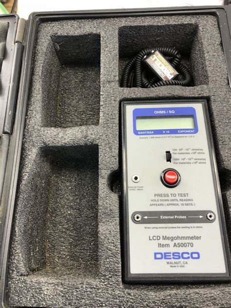PARTIAL KIT DESCO 19770 LCD MEGOHMMETER SURFACE RESISTANCE TEST KIT 9 VOLT