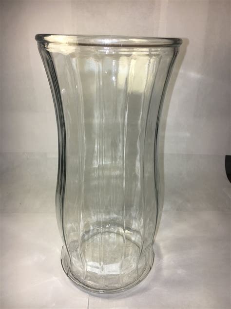 Vintage Beautiful Glass Vase Ribbed Glass Vase Planter Ggg Etsy