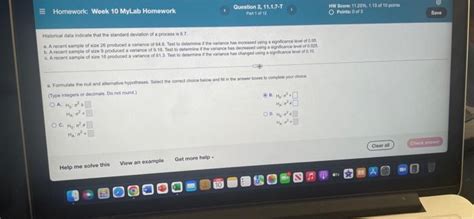 Solved Question 2 11 1 7 T Homework Week 10 Mylab