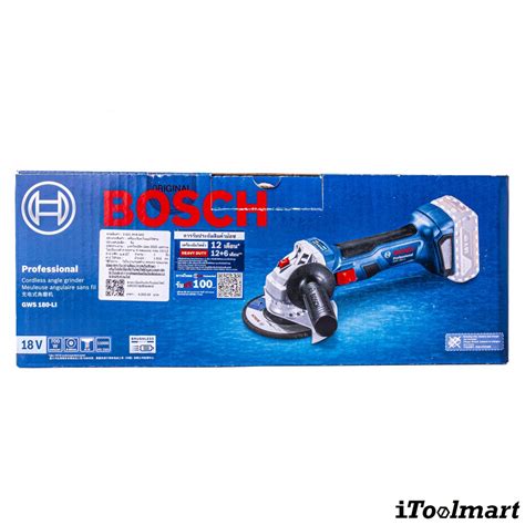 เครื่องเจียรไร้สาย Bosch Gws 180 Li ขนาด 4 นิ้ว ตัวเปล่า ลดราคา