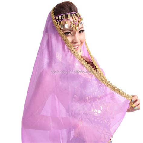Bestdance Sexy Blue Belly Dance Silk Veil Arabic Chiffon Veils Blue