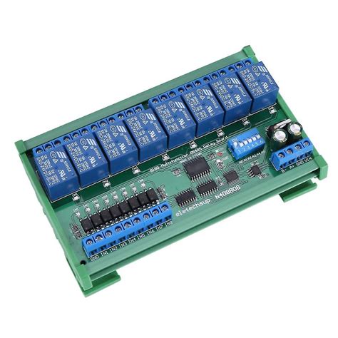 dc 24v 8 rs485 relay board modbus rtu uart remote control switch din35