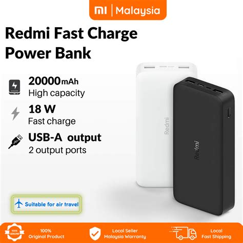 Xiaomi Redmi W Fast Charge Power Bank Mah Mah Powerbank Shopee Malaysia