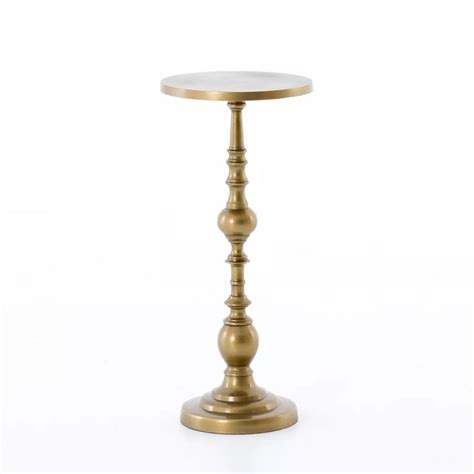 Calhoun End Table Antique Brass Aluminum Four Hands End Tables Accent Table Aluminum Table