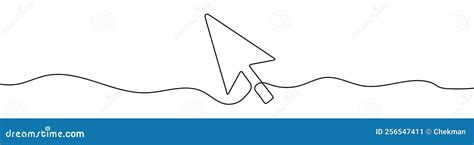 Continuous Drawing Of Cursor Arrow One Line Icon Of Cursor Arrow Stock Vector Illustration Of