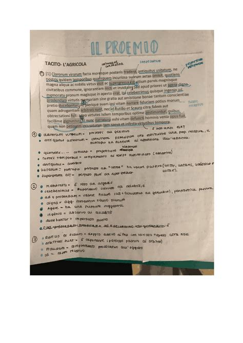 Proemio Agricola Di Tacito Appunti Di Latino Docsity