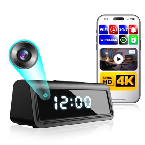 Wireless Secret Camera Inside Alarm Clock 4k