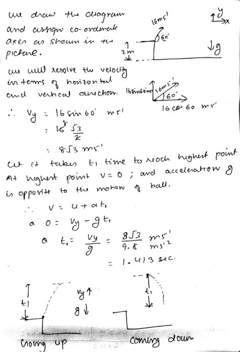 A Ball Is Thrown At A 600° Angle Above The Horizontal Across Level