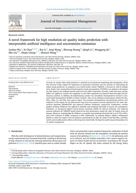 Pdf A Novel Framework For High Resolution Air Quality Index Prediction With Interpretable