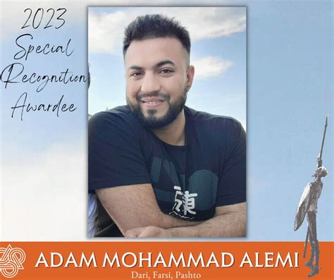 Congratulations To Adam Mohammad Alemi For His Special Recognition La