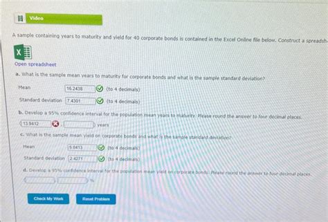 Solved Sample Containing Years To Maturity And Yield For 40