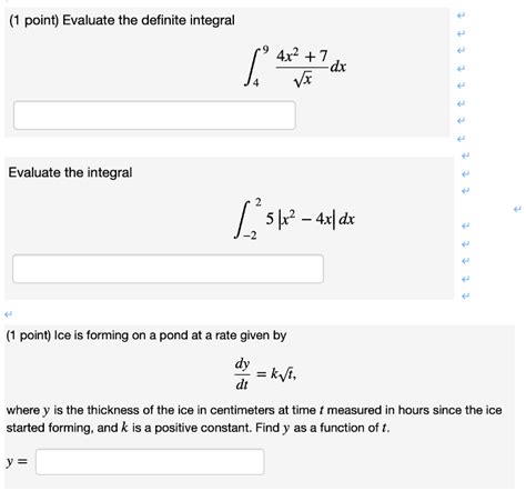 1 Point Evaluate The Definite Integral ∫49x4x2 7dx