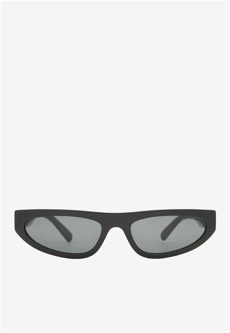 Miu Miu Logo Lettering Cat Eye Sunglasses In Gray Lyst
