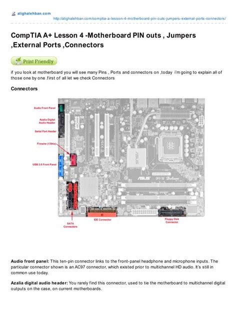 Motherboard Ide Connector Pinout Learn About The Pin Configuration For