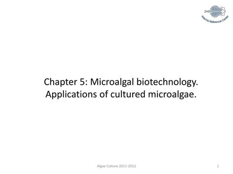 PPT Chapter Microalgal Biotechnology Applications Of Cultured Microalgae PowerPoint