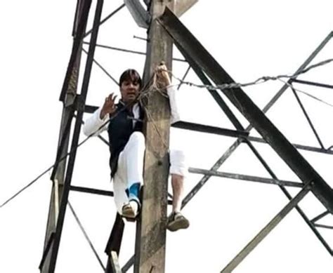 Former Aap Councillor Climbs Tower After Party Denied Him Mcd Polls