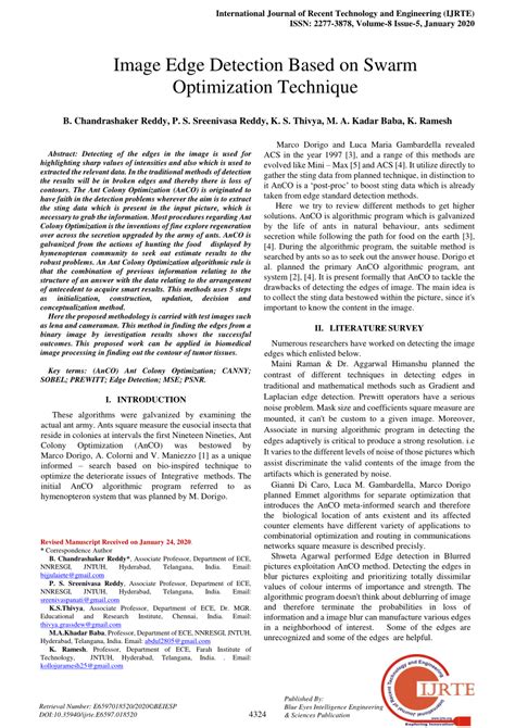 Pdf Image Edge Detection Based On Swarm Optimization Technique