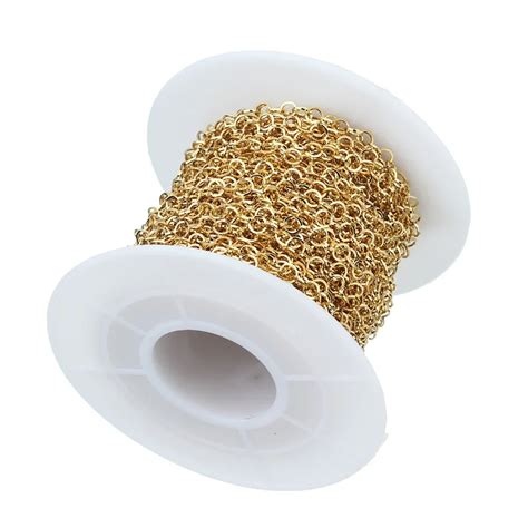 Chaîne à maillons 10yards rouleau 2mm 3mm 4mm 5mm de largeur en acier