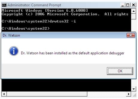 Debugger Tool Dr Watson Has Encountered A Problem Running With Windows