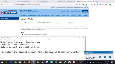 How To Activate Or Deactivate SMS Alert In HDFC Bank Online YouTube