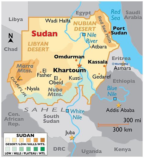 B N N C Sudan Sudan Map Kh L N N M