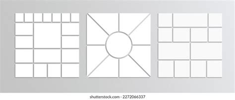 Photo Collage Template Collection Set Scrapbook Stock Vector Royalty