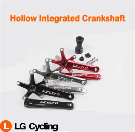 Litepro Hollow Integrated Crankshaft Folding Bike Hollow CrankSet Aluminum Alloy Ultralight