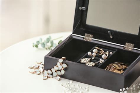 Premium Photo | Collection of bijouterie in jewelry box