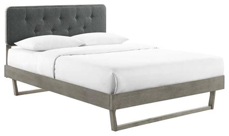 Bridgette King Wood Platform Bed With Angular Frame Contemporary