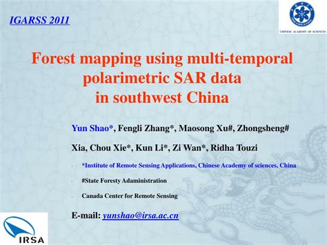 Ppt Forest Mapping Using Multi Temporal Polarimetric Sar Data In Southwest China Powerpoint