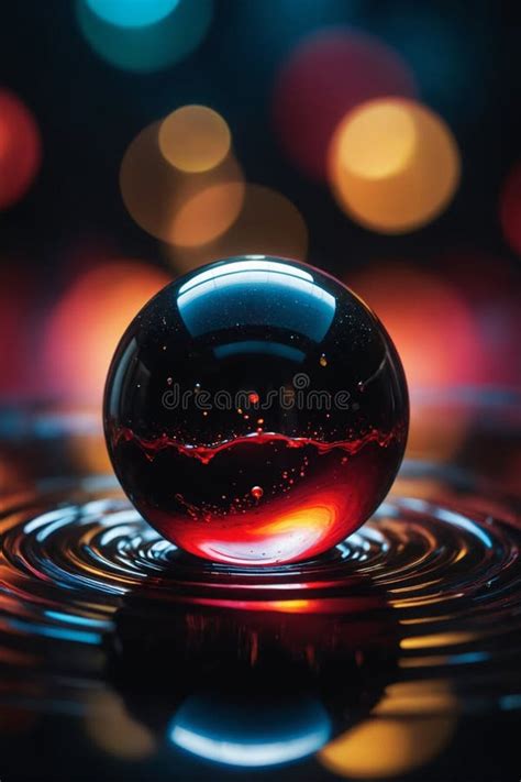 A Beautiful Orb Floating On A Swirling Vortex Of Beautiful Black Thick