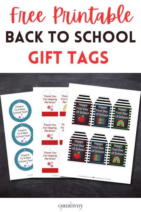 Free Printable Back To School T Tags 1st Day Of School Tags