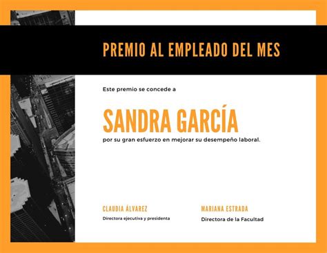 Plantillas De Certificados De Empleado Del Mes Gratuitas Canva