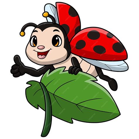 Premium Vector Cute Ladybug Cartoon On White Background