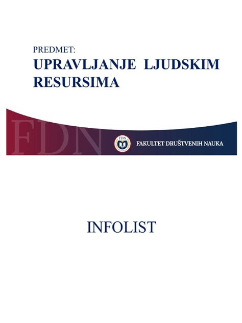 Upravljanje Ljudskim Resursima I Pdf