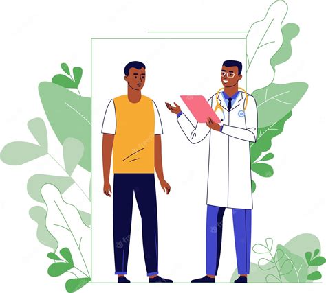 Premium Vector Male Doctor Consultation For Black Young Man