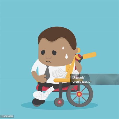 Concept Dillustration De Dessin Animé Homme Daffaires Africain Accident